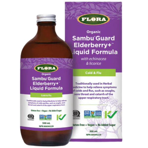 Flora Elderberry + Liquid Formula 500ml - Fiddleheads Health and Nutrition