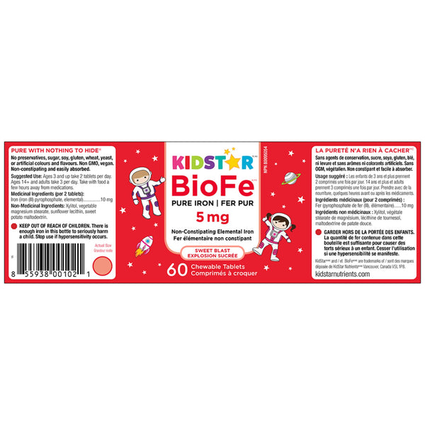 Kidstar BioFe Pure Iron Chewables 5mg 120s - Fiddleheads Health and ...