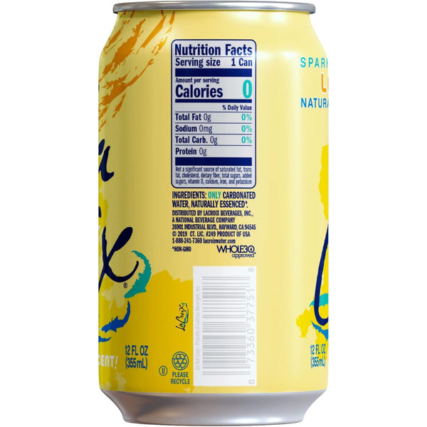 La Croix Sparkling Water - Lemon 355mL (Single) - Fiddleheads Health and Nutrition