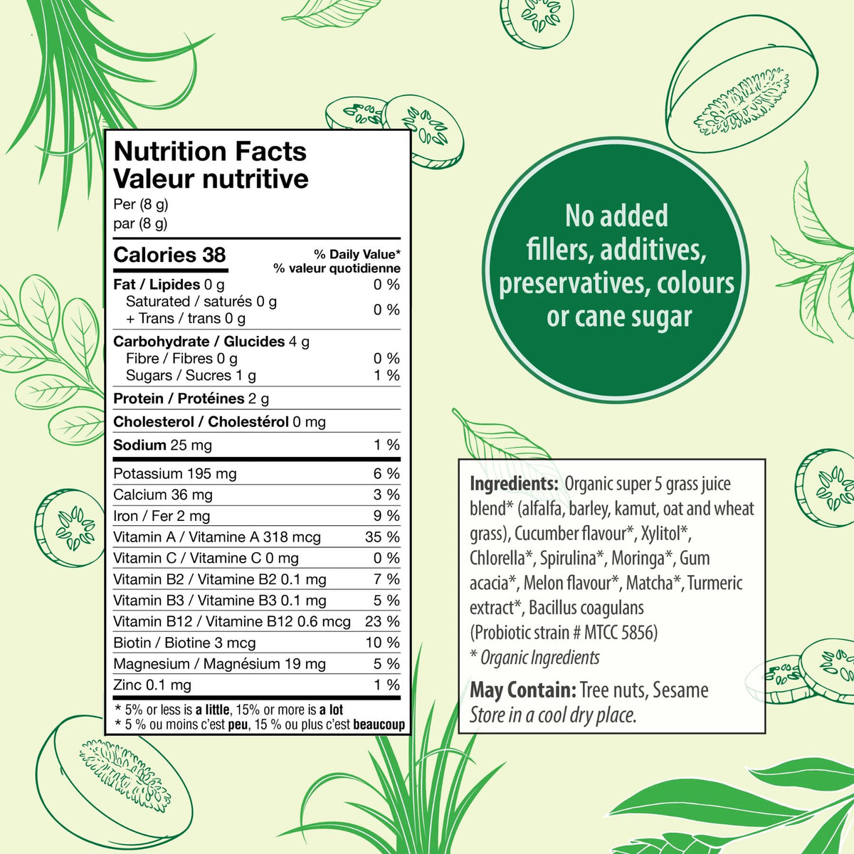 Organic Traditions Supergreens Cucumber Melon 100g - Fiddleheads Health ...