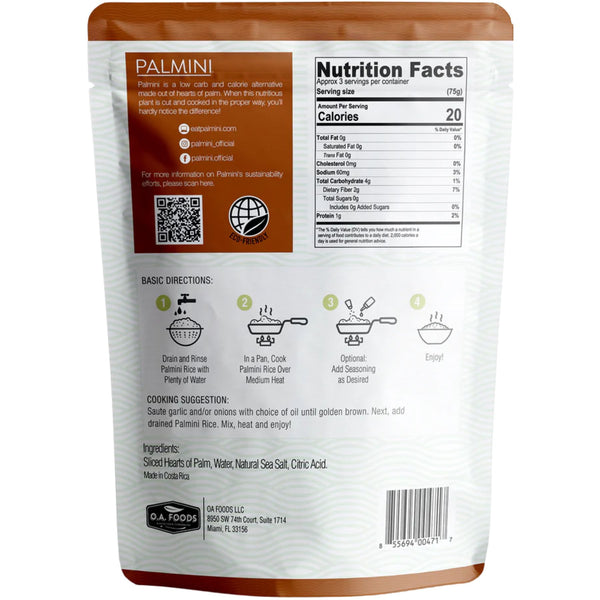 Palmini Low Carb Hearts of Palm Rice 227g - Fiddleheads Health and ...