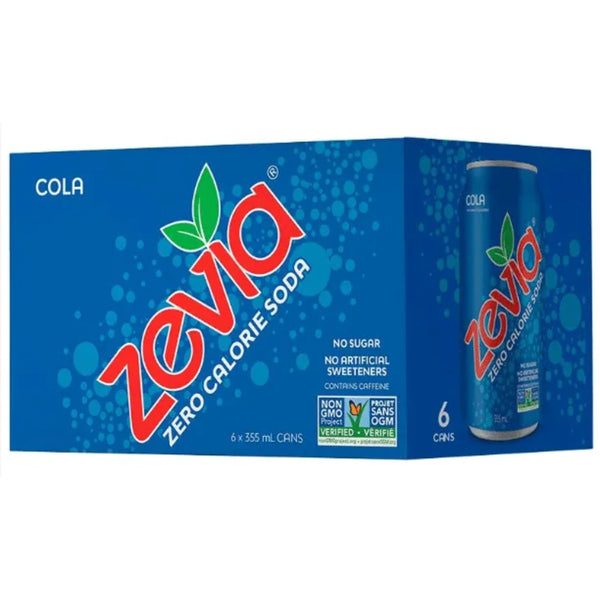 Zevia Zero Calorie Cola 6x355ml - Fiddleheads Health and Nutrition